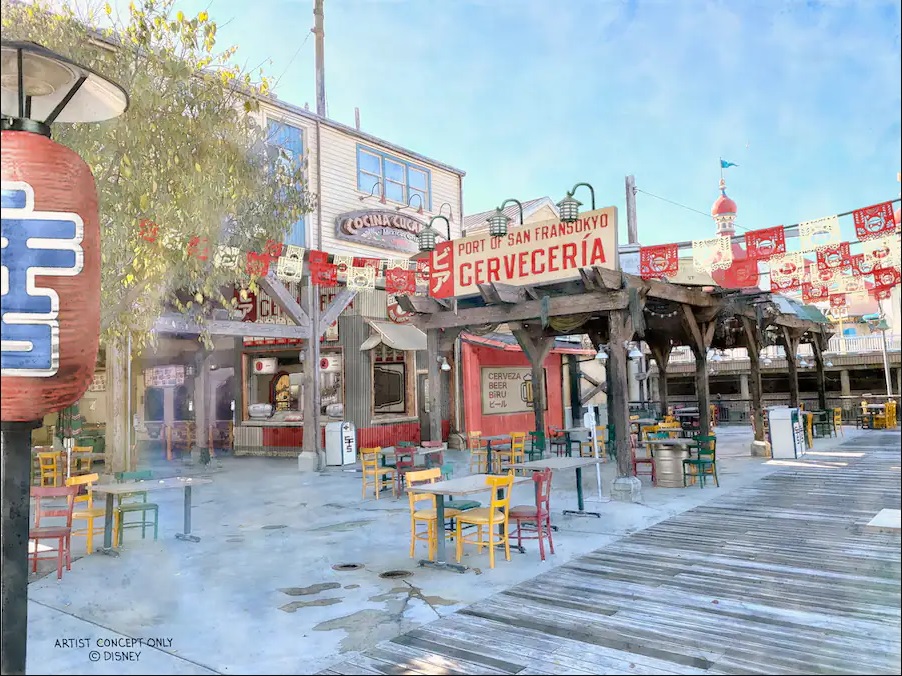 Transformation de Pacific Wharf en San Fransokyo Square